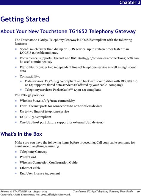 arris tg1652 touchstone wireless telephony gateway user manual tg1652