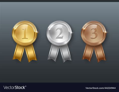 Gold Silver Bronze Medals And Ribbons Royalty Free Vector