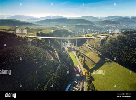 Luftaufnahme Brücke Bau Autobahn Brücke Nuttlar höchste