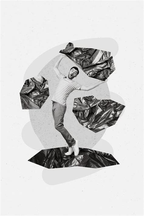 Creative Photo 3d Collage Artwork Postcard Poster Of Young Responsible