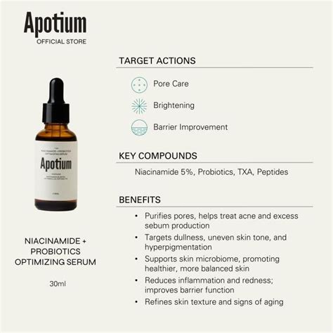 Jual Apotium Niacinamide Probiotics Optimizing Serum 30ml Shopee