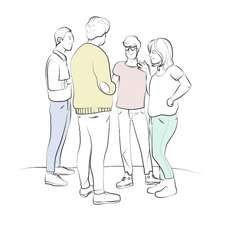 Free Vector Hand Drawn Crowd Drawing Illustration