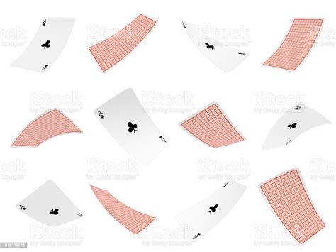 모두 앞에는 흰색 바탕에 다시 보기 공기에서 비행 클럽의 많은 에이스의 3d 렌더링 카드 여가활동 게임에 대한 스톡 사진 및
