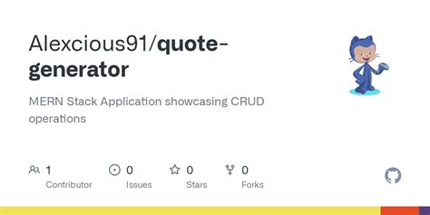 Github Alexcious91quote Generator Mern Stack Application Showcasing