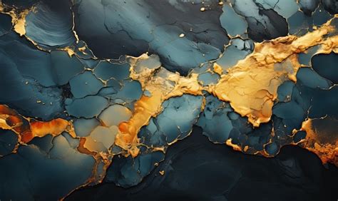 Premium Ai Image Epoxy Resin Texture With Gold As A Background
