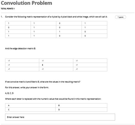 convolution problem total points 1 1 consider the following matrix