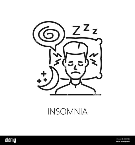 Insomnia Line Icon Of Hematology Anemia Symptom Physical Disease