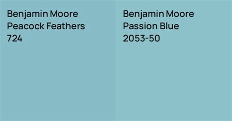 Benjamin Moore Peacock Feathers Vs Benjamin Moore Passion Blue Comparison
