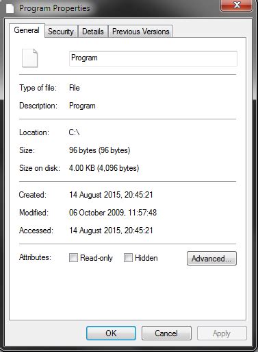 Windows 7 Warning Regarding Suspicious File On C Super User