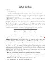 Linear Algebra Essentials MATH 223 Winter Syllabus Course Hero