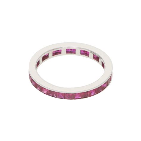 Art Deco Inspired Ruby Full Eternity Ring In Platinum At Susannah Lovis