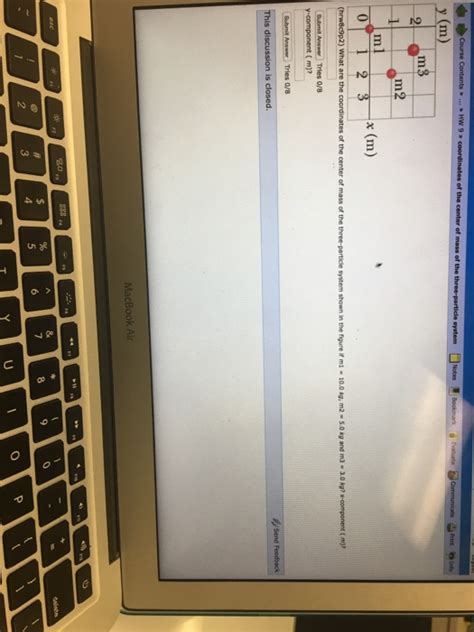 solved what are the coordinates of the center of mass of