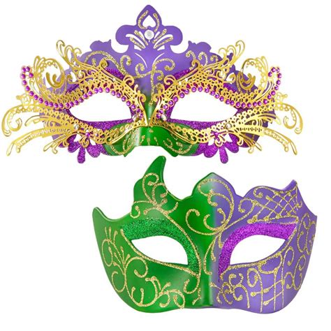 Myseuni Mardi Gras Mask For Women And Mens Venetian Carnival Mask Shiny