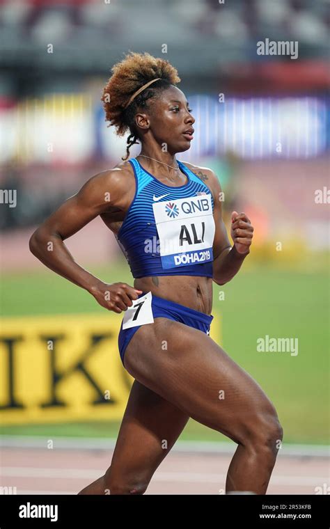 Nia Ali Running The 100m Hurdles At The 2019 World Athletics