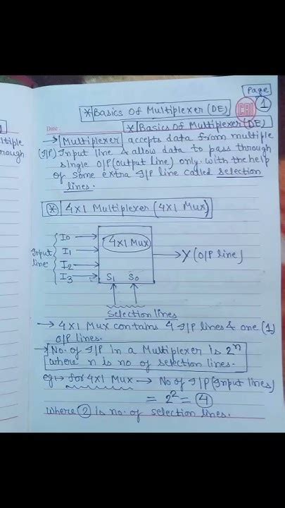 Concept Of Multiplexer In Digital Electronics Shorts Youtubeshorts