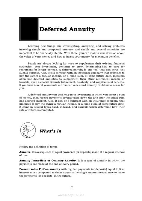 General Mathematics Quarter 2 Module 7 Deferred Annuity Shs Modules