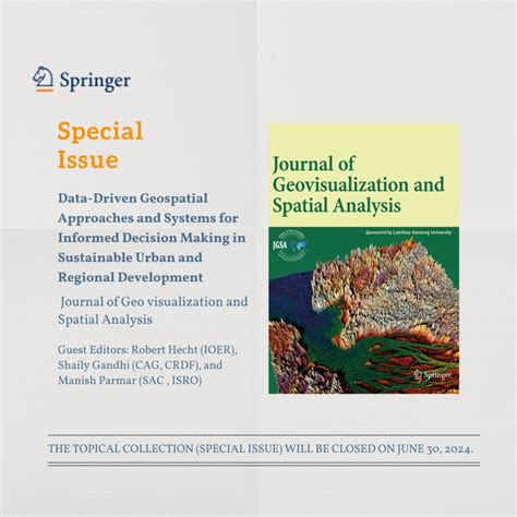 Please Do Contribute To The Special Issue On Data Driven Geospatial