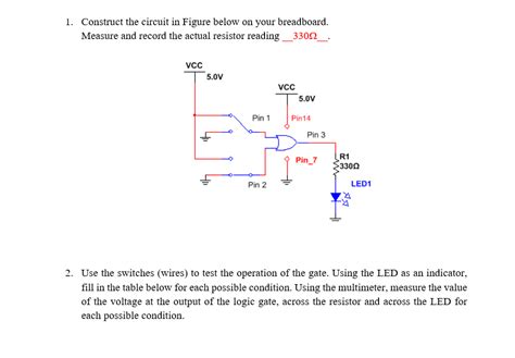 Solved 1 Construct The Circuit In Figure Below On Your