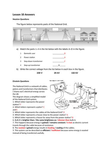 Gcse Physics Electricity Full Unit Aqa Teaching Resources