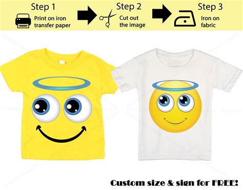 Printable Angel Emoji Iron On Transfer Emoji Shirt Emoji T Shirt