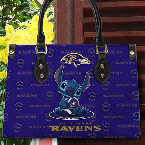 Baltimore Ravens Personalized Leather Hand Bag Bb371 Nousty