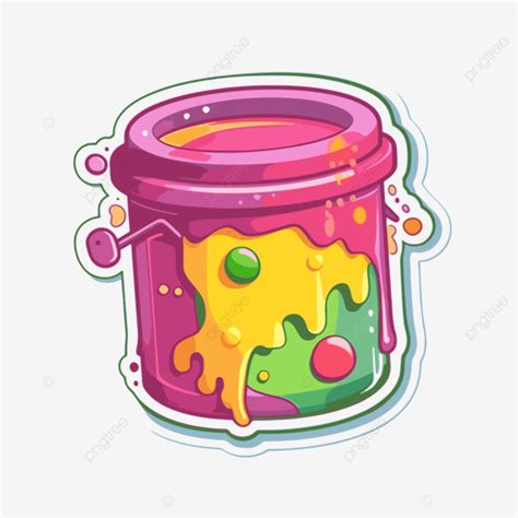 Adesivo De Balde De Tinta Em Clipart De Fundo Branco Vetor Png Design