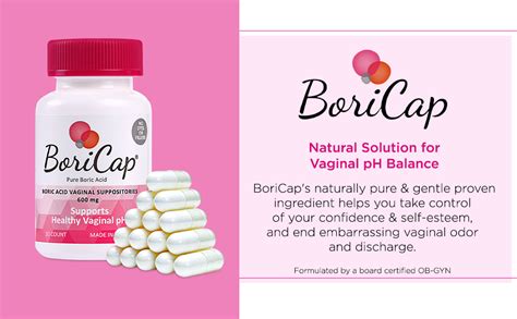 Amazon BoriCap Boric Acid Suppositories 30 Count 600mg Restores PH And Normal Vaginal