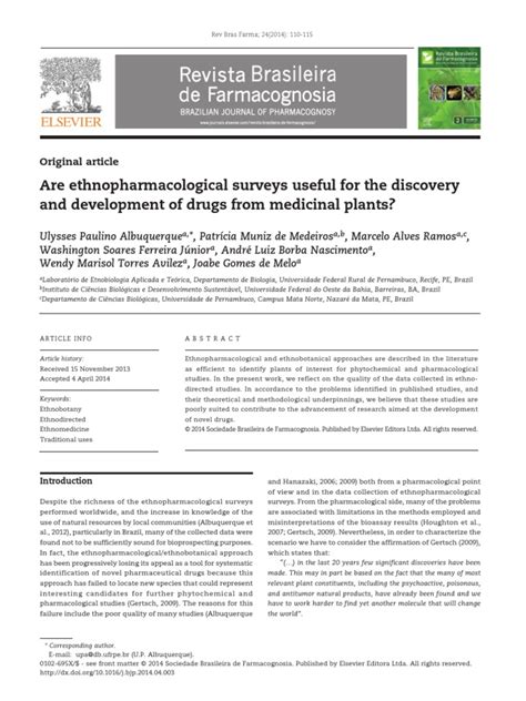 Are Ethnopharmacological Surveys Useful For The Discovery And