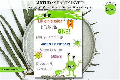 Printable Birthday Party Invite Template Graphic By Kkdigitalprints