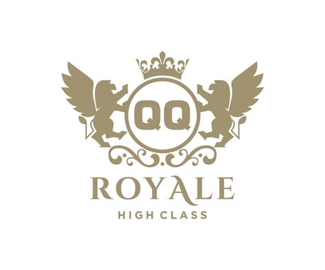 Golden Letter Qq Template Logo Luxury Gold Letter With Crown Monogram