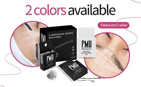 Amazon Com 4Pack Brow Mapping String 33ft Pre Inked Black White Eyebrow Mapping Thread For