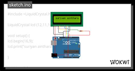 Lcd Suriyan Aintharat M6 1 Ino Wokwi ESP32 STM32 Arduino Simulator