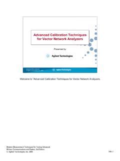 Advanced Calibration Techniques For Vector Network Analyzers Advanced Calibration Techniques