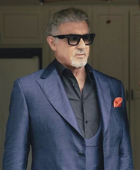 Sylvester Stallone Tulsa King S03 Blue Suit Elegant Style
