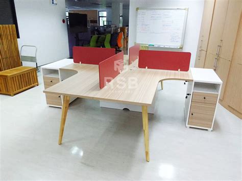 โต๊ะทำงานกลุ่ม 4 ที่นั่ง พร้อมฉาก 4 ชุด Workstation ขนาด 280 X 280 Cm รหัส 2886 โต๊ะทำงาน โต๊ะ