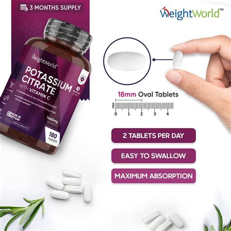 Potassium 1460mg With Vitamin C 180 Vegan Tablets Egypt Vitamins