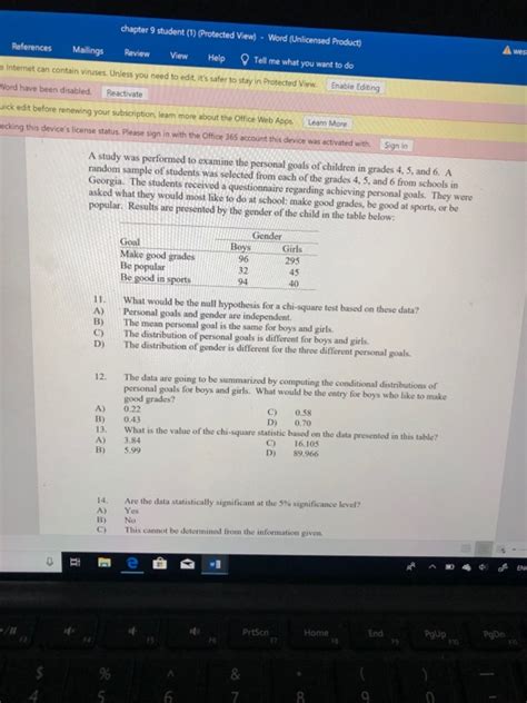 Solved Use The Following To Answer Questions 1 4 When A