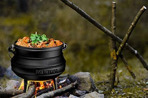Bruntmor Pre Seasoned Cauldron Cast Iron 6 Quarts African Potjie