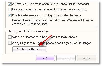 How To Edit Remove Mobile Phone Number From Yahoo Messenger