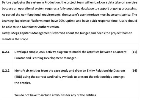 Solved Before Deploying The System In Production The Chegg Com