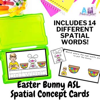 Easter Bunny Rabbit Spatial Concepts Preposition Worksheets Asl Task