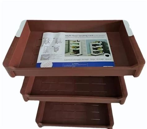 Plastic Brown 3 Layer Storage Rack At Rs 400 Piece Plastic Shelf Rack In Gondal Id