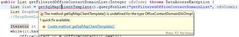 Java How To Solve Getsqlmapclienttemplate Method Is Undefined Error