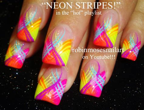 Nail Art By Robin Moses Stripe Nails Stripe Nail Art Blue Nails