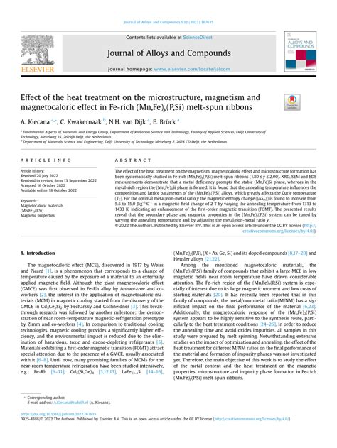 PDF Effect Of The Heat Treatment On The Microstructure Magnetism And