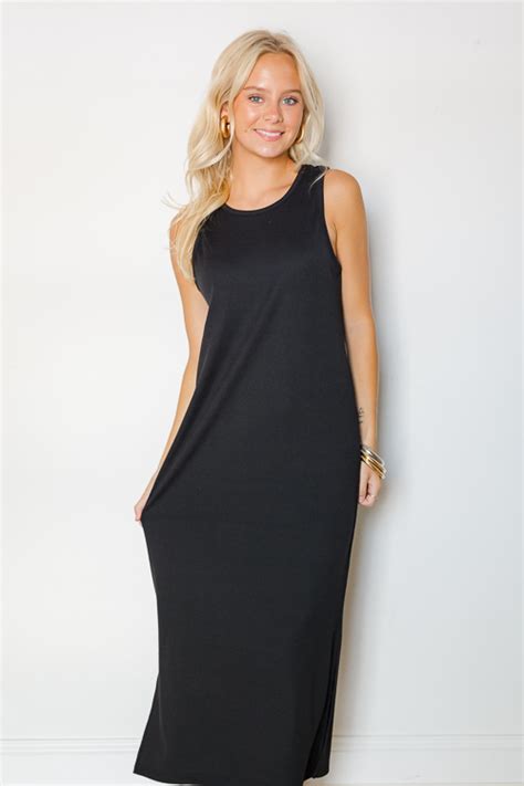 Solid Rib Knit Midi Black New Arrivals The Blue Door Boutique