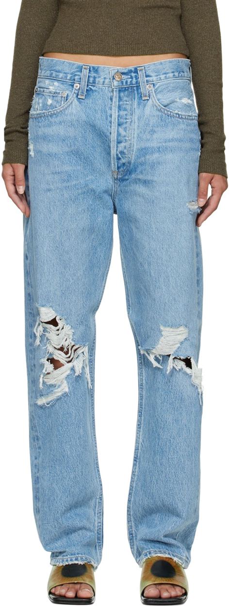 Agolde Blue 90s Loose Fit Jeans Agolde
