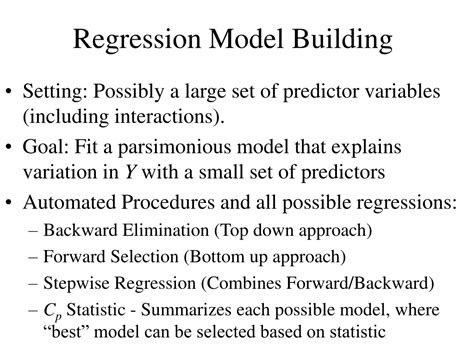 Ppt Automated Model Building In Regression Analysis Powerpoint