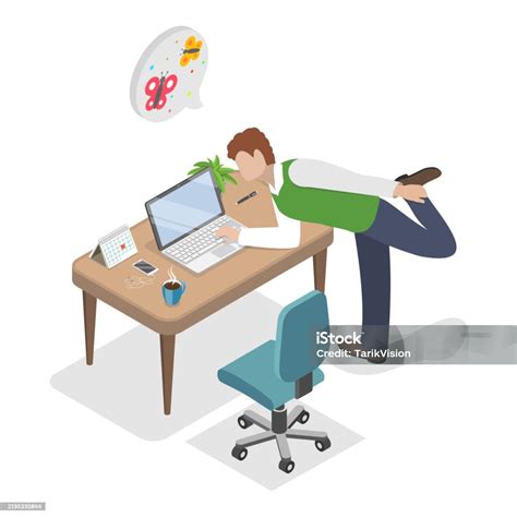 직장에서 운동의 3d 등각 투영 평면 벡터 그림입니다 항목 2 건강한 생활방식에 대한 스톡 벡터 아트 및 기타 이미지 건강한 생활방식 근육 등 Istock