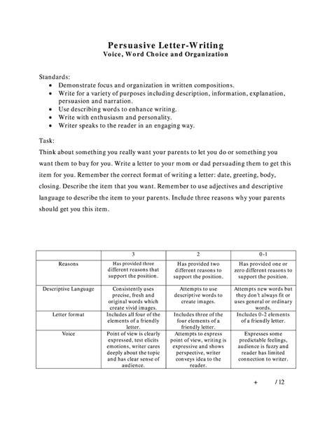 Fillable Online Persuasive Letter Writing Fax Email Print PdfFiller